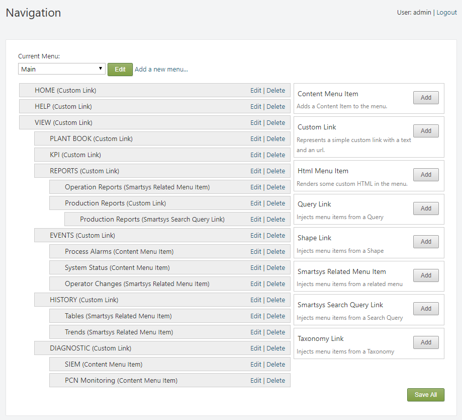 Navigation and Menus - SmartWEB 1.0