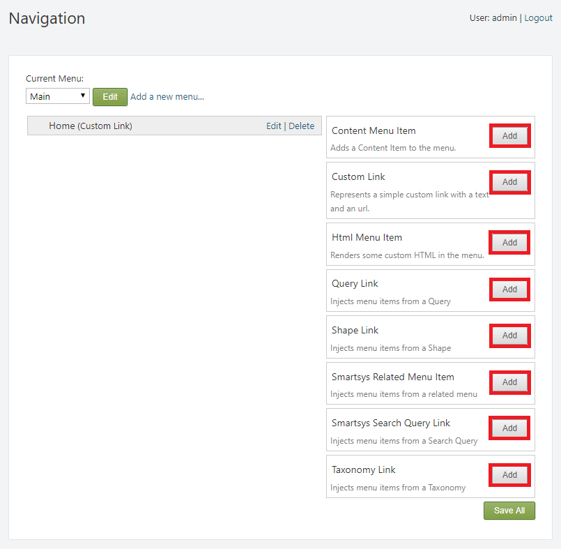 Navigation and Menus - SmartWEB 1.0